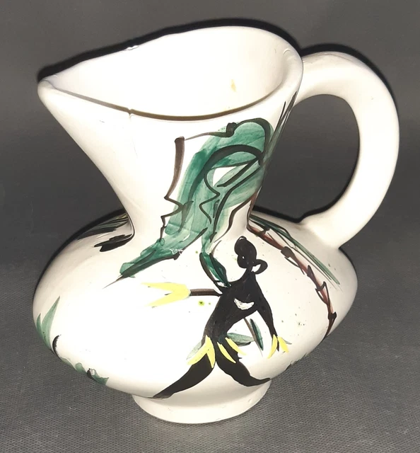 PICHET EN CÉRAMIE de VALLAURIS, signé F.P.P. , décor africain. EUR 18,00 - PicClick FR