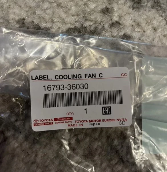 GENUINE NEW TOYOTA / LEXUS FAN CAUTION DECAL For Yaris Prius RAV4 ...