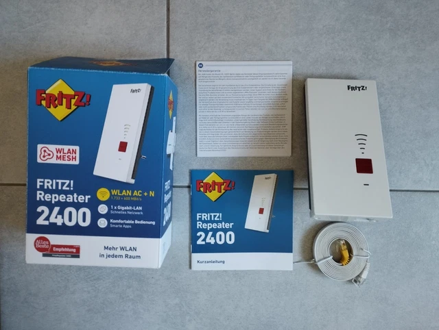 AVM FRITZ!REPEATER 2400 WLAN Mesh Repeater Fritzbox WPS Signal ...