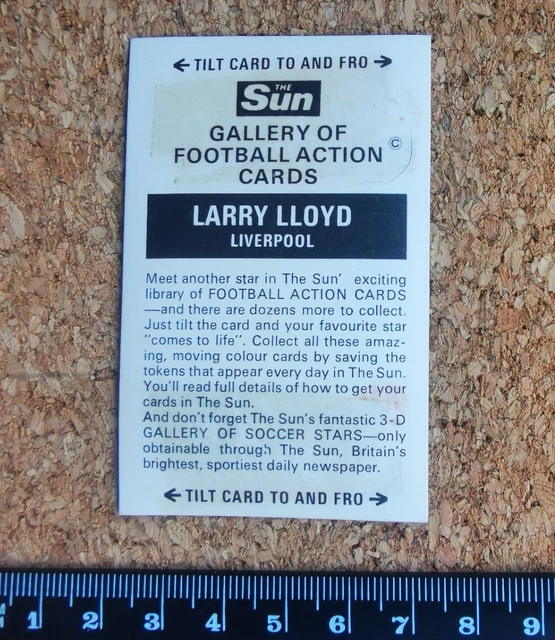 CARTA SUN 3D Football Action Gallery 1972 - Liverpool LARRY LLOYD EUR 1 ...