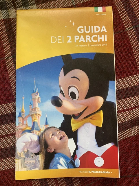Disneyland Paris Theme Park Map 2016 Italian Language Roller Coaster