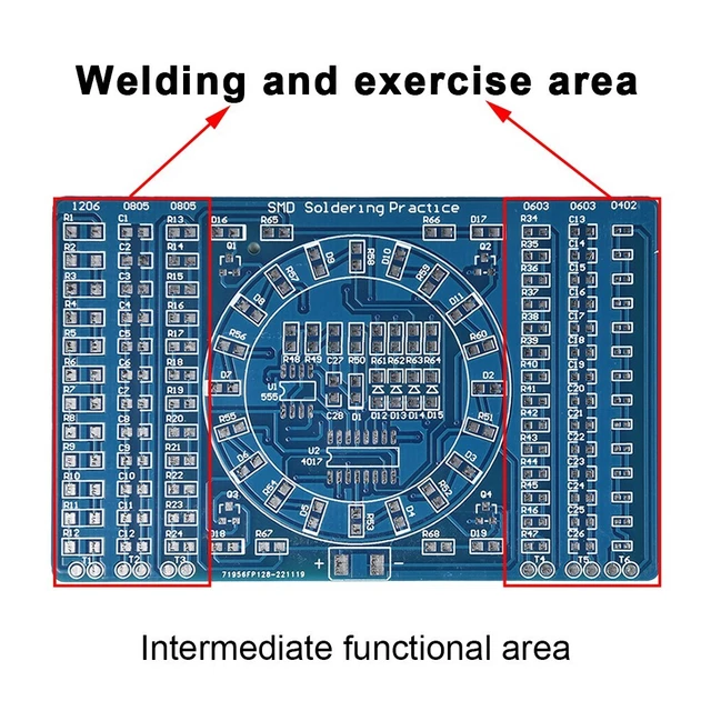 LÖTPRAXIS SMD-LEITERPLATTE LED Elektronikprojekt DIY-Kit SMT-Leiterplatte EUR 4,27 - PicClick DE
