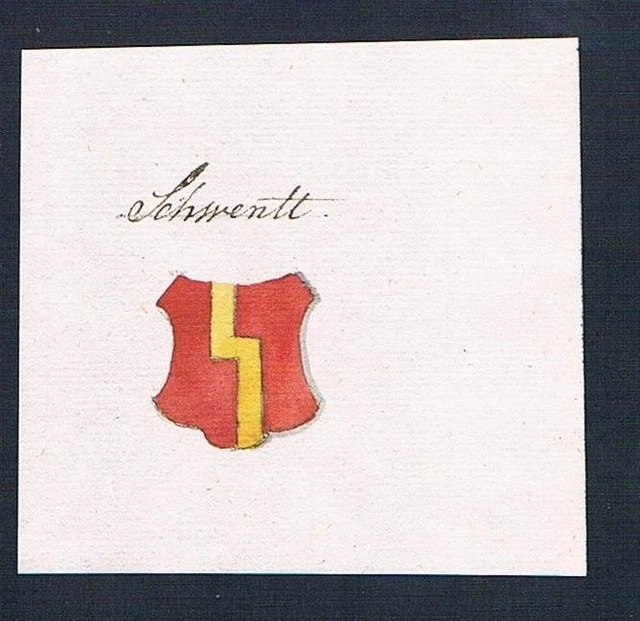 18. JH. SCHWENDT Tirol Handschrift Manuskript Wappen manuscript coat of ...