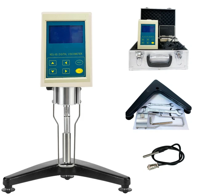 DIGITAL ROTARY VISCOMETER Viscosity Meter Fluidimeter Tester With Temp ...