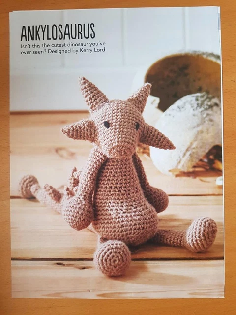 KERRY LORD TOFT Ankylosaurus Dinosaur 7" Amigarumi Toy Crochet Pattern ...
