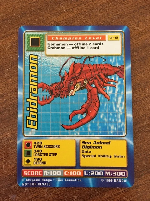 DIGIMON DIGITAL MONSTERS EBIDRAMON CP-12 Akiyoshi Hongo Toei Animation ...