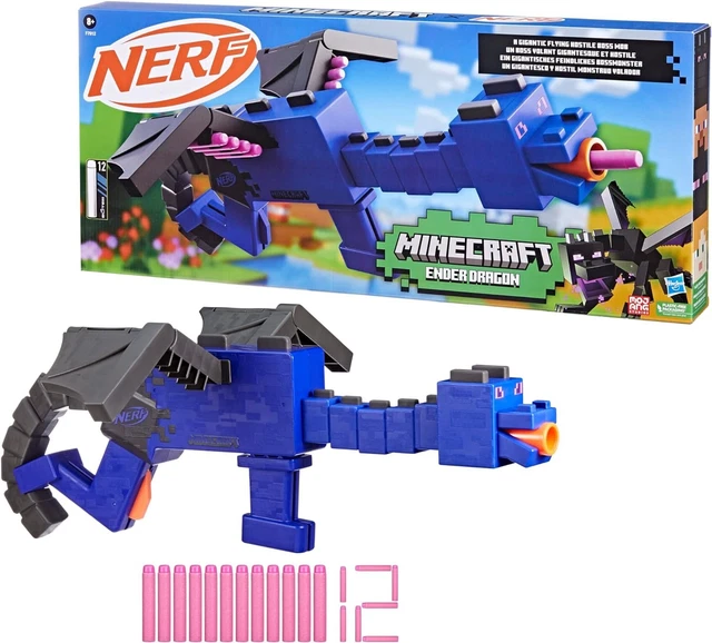 NERF MINECRAFT ENDER Dragon Blaster and 12 Nerf Elite Foam Darts EUR 52 ...