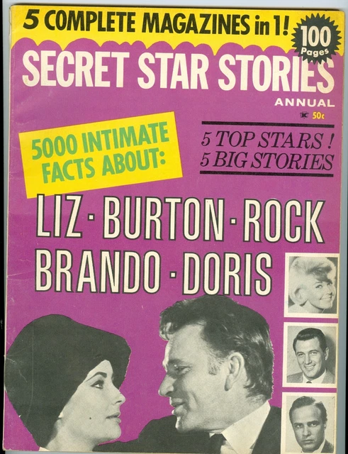 ELIZABETH TAYLOR RICHARD Burton SECRET STAR STORIES #1 magazine Doris ...