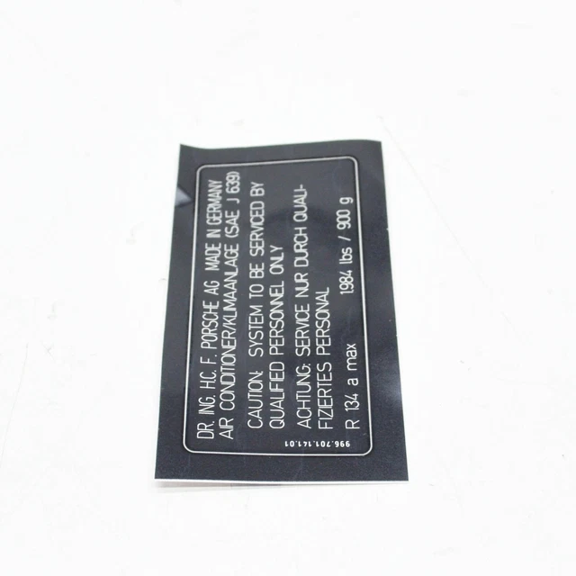 PORSCHE 911 996 Aufkleber für Klimaanlage, 99670114101, neues Original ...