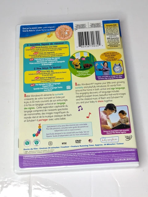 DISNEY BABY EINSTEIN: Baby Wordsworth DVD Introduces words and sign ...