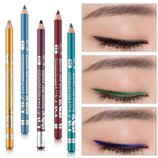 EYE SHADOW&LINER PENCIL Pearl Pigment Lip Liner Pen Glitter Colourful £ ...