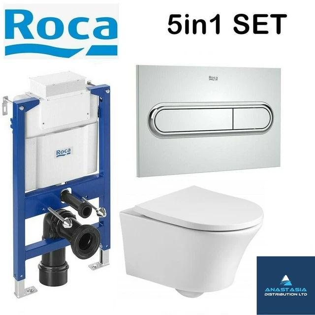 RIMLESS TOILET WALL Hung Roca Wc Frame 0.82 Under Window Chrome Flush ...