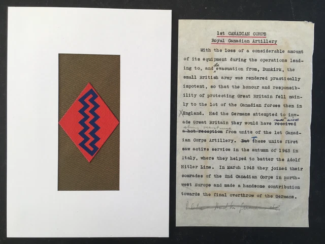 ORIGINAL PAINTING FOR Cigarette Card WW2 Army Formation Badge 1st ...
