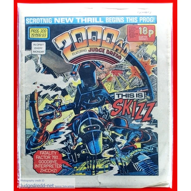 2000AD PROG 308 1st Skizz Appearance Alan Moore 19 3 1983 UK 1 Comic ...