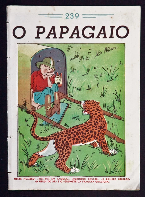 OLD TINTIN IN Congo Tim & Struppi Portugal Cover O Papagaio 1939 No 239 ...