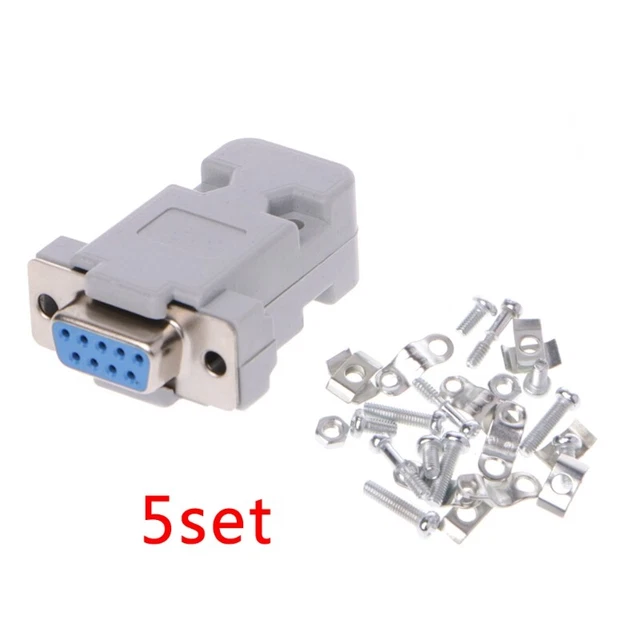 5SETS 9PIN MALE/FEMALE D-Sub Plug Solder Connector RS232 Serial DB9 for ...