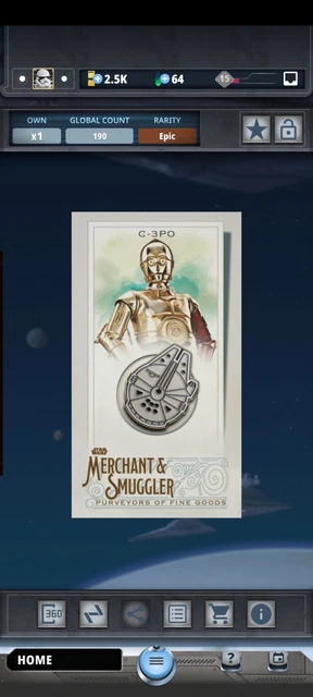 STAR WARS CARD Trader Merchant & Smuggler C-3PO Mini Coin Relic White ...