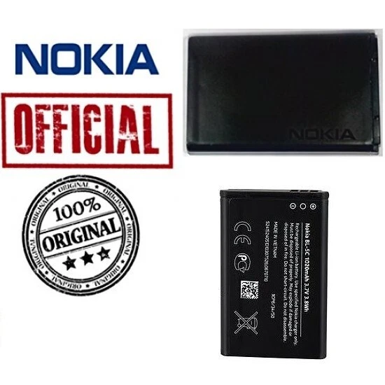 100% ORIGINAL NOKIA Battery (BL-5C) 1020mAh Origin C1-01/C1-02/C2-01 ...
