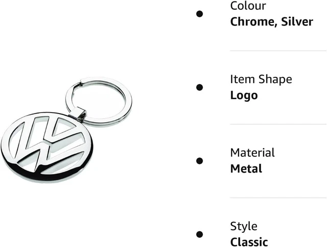 NEW GENUINE METAL Vw New Logo Design Volkswagen Keyring Chrome ...