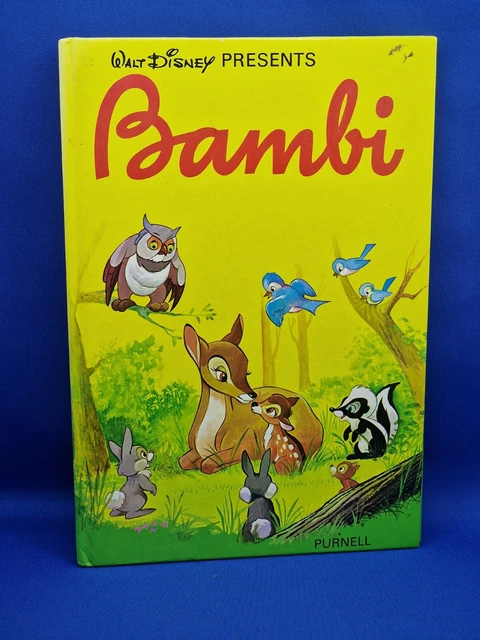 WALT DISNEY PRESENTS BAMBI Square Story Book Vintage Hardback, Purnell ...