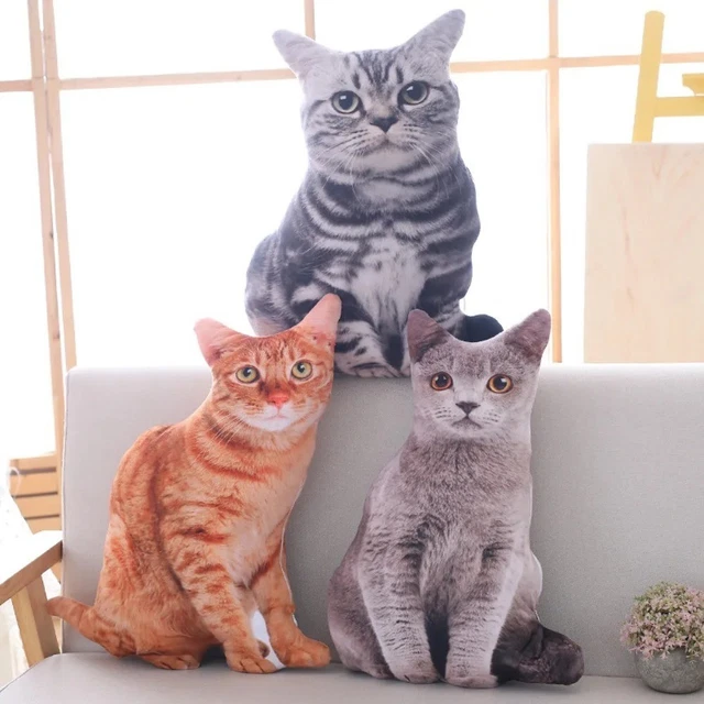 40CM PLUSH CAT Pillow Soft Stuffed Animal Cushion Cartoon Kids Gift ...