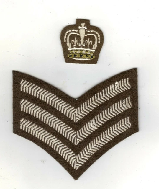 BRITISH ARMY COLOUR/STAFF Sergeant Insignia For No 2 Dress Unpadded ...