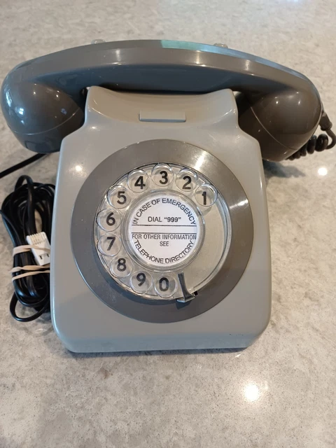 VINTAGE BT ROTARY Dial 2-tone Collectable Grey Telephone 8746G FWG 86/1 ...