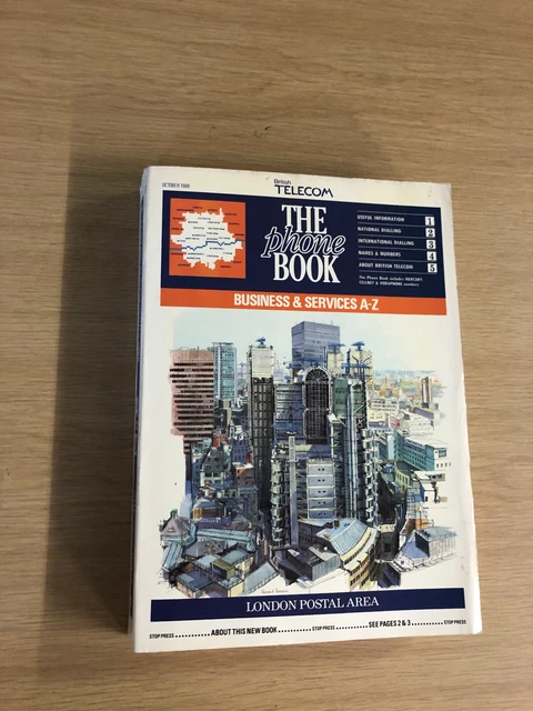 BRITISH TELECOM - The Phone Book - London Postal Area 1988 - Paperback ...