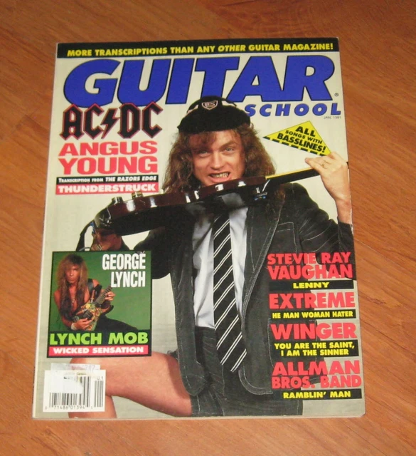 GUITAR SCHOOL 1991 magazine AC/DC Angus Young NUNO Bettencourt GEORGE ...