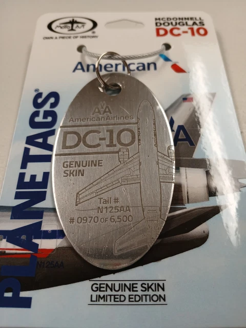 AMERICAN AIRLINES MCDONNELL Douglas DC-10 Aircraft Skin Plane Tag ...