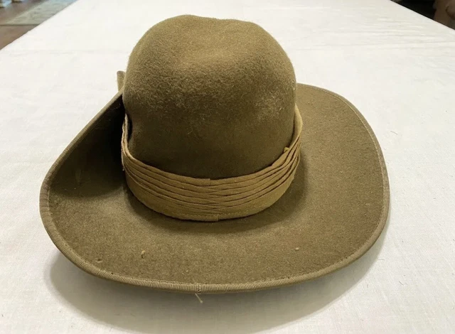 ORIGINAL WW1 AUSTRALIAN Slouch Hat Reissued In Ww2! Please Read ...