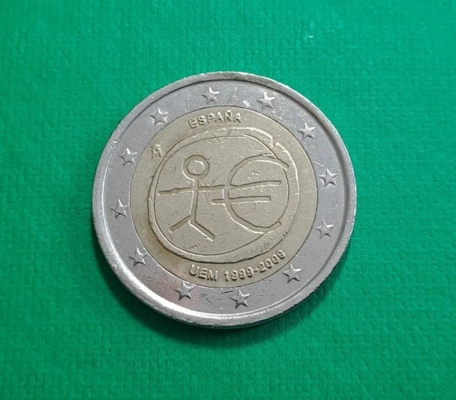 MONETA SPAGNOLA 2 Euro Con Omino Stilizzato Uem 1999-2009 EUR 60,00 ...