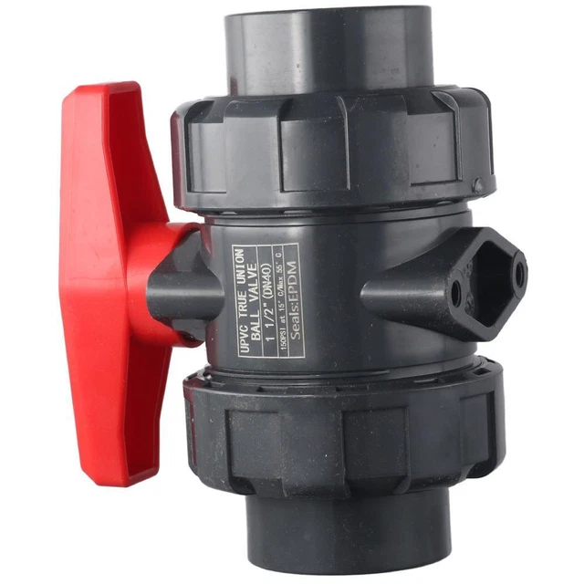 UPVC UNION BALL Valve 1.5 Inch Shut-Off Valves Gate Valve Switch Water ...