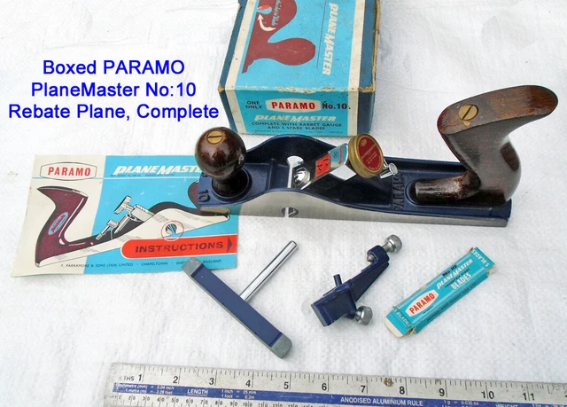 VINTAGE BOXED PARAMO PLANEMASTER No:PM10 Rebate Plane & All Accessories ...