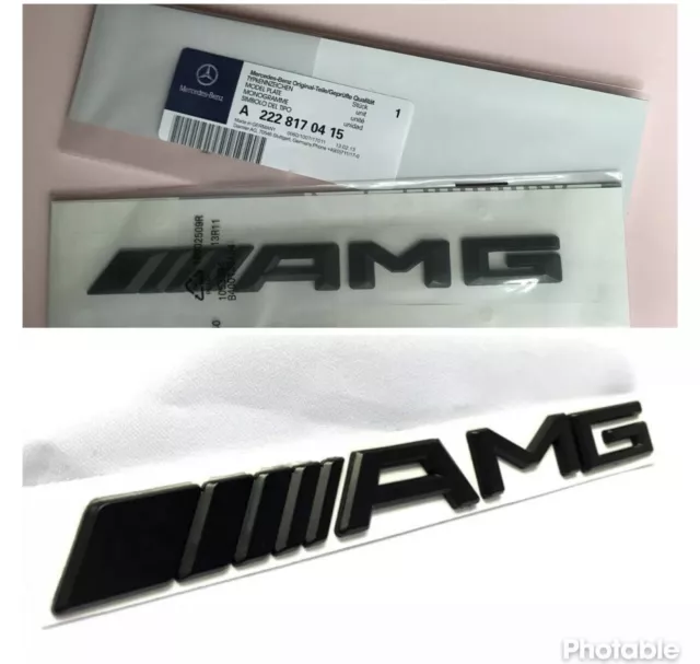 GENUINE MERCEDES AMG Matte Black Rear Badge Trunk Emblem C63 E63 A45 ...