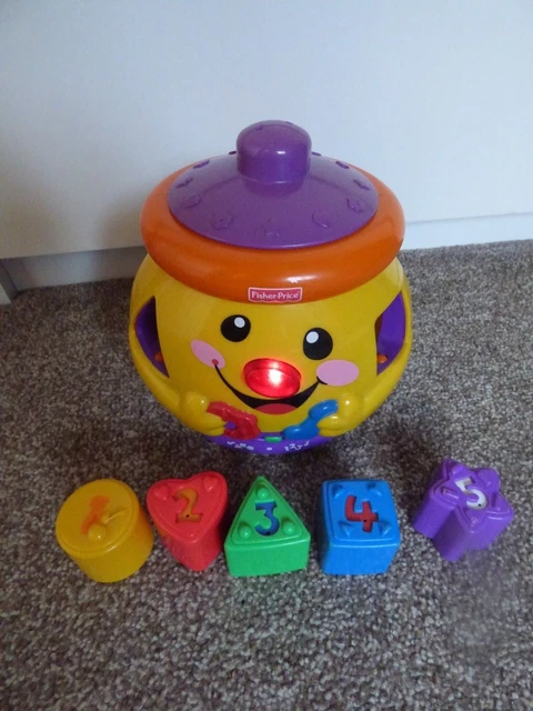FISHER-PRICE LAUGH AND Learn Cookie Jar 5 Shapes Numbers Musical lights ...