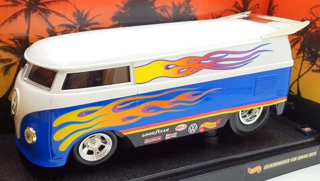 HOT WHEELS 1/18 Scale Diecast 26416 - Customized VW Drag Bus Flames £89.99 - PicClick UK
