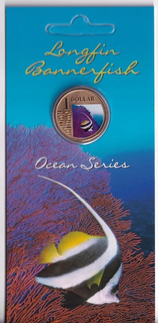 AUSTRALIAN: 2007 $1 Ocean Series Longfin Bannerfish Coin On Card.. EUR ...