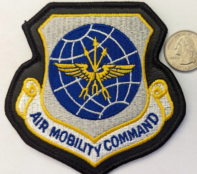 GENUINE US AIR Force AIR MOBILITY COMMAND Patch on Leather w/Hook ...