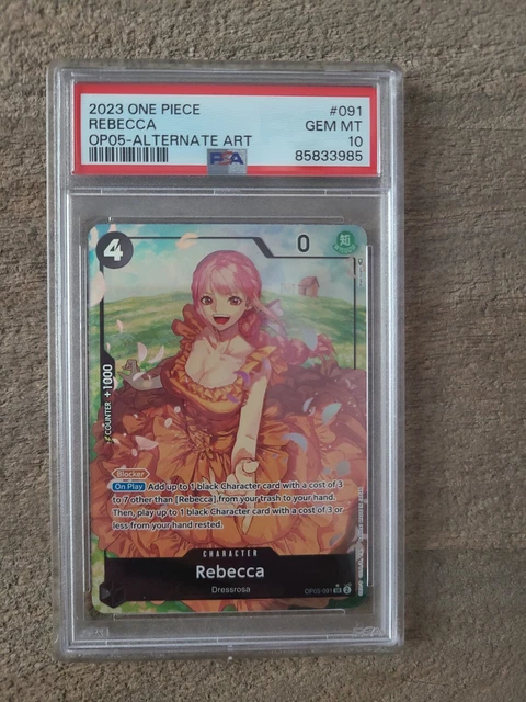 PSA 10 REBECCA Alt Art OP05-091 SR Awakening of the New Era UNE PIÈCE ...