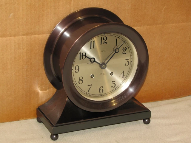 CHELSEA VINTAGE SHIPS Bell Clock~Commodore Model~ 6 In Dial~1956 ...