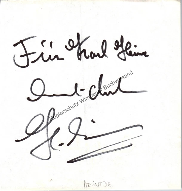 ORIGINAL AUTOGRAMM HEINTJE /// Autogramm Autograph signiert signed ...