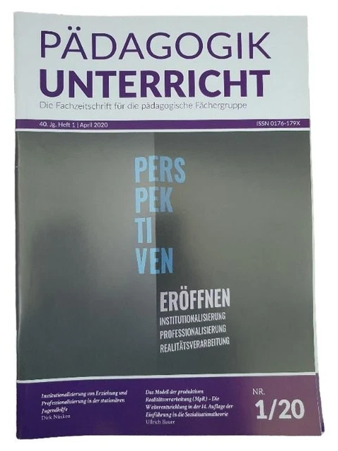PÄDAGOGIK UNTERRICHT 1/2020: Revue Pédagogique Allemande EUR 2,95 ...
