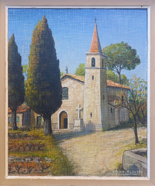 ANCIEN TABLEAU CHAPELLE Ste Anne du Castellet peinture de ESPRIT ...