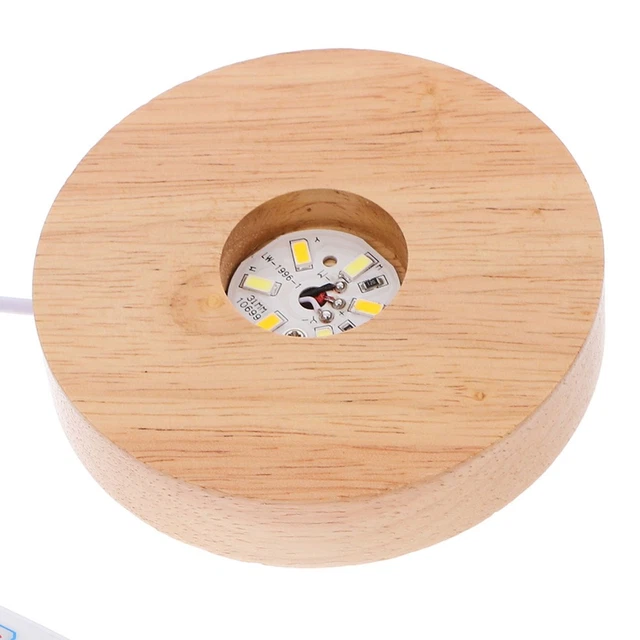 WOODEN LAMP BASE Led Light Display Stand For Gazing Ball Illumination £ ...