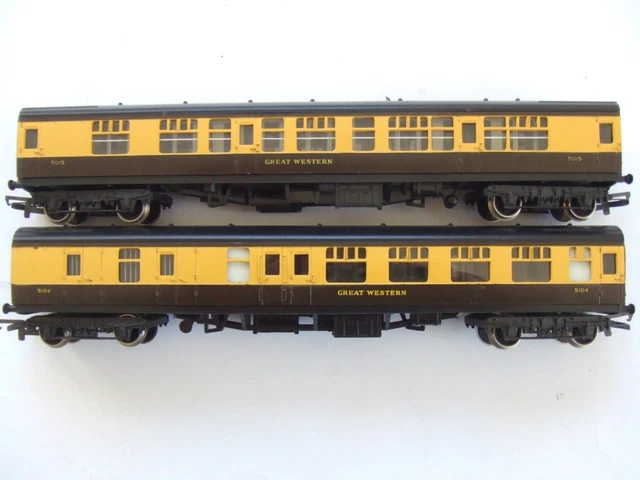 HORNBY OO GAUGE R743/R744 GWR brake and composite coaches - vgc £21.50 ...