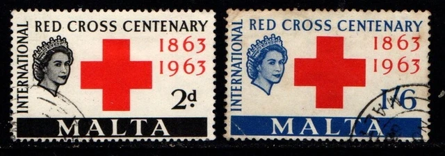 MALTA 1963 RED Cross Centenary SG312-13 Used see note EUR 1,55 ...