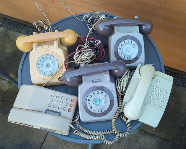 VINTAGE TELEPHONE FINGER Dial Push Button Phone JobLot Spares Repair ...