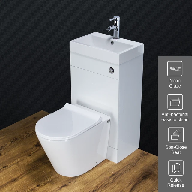 BACK TO WALL Toilet WC Bathroom Cabinet Basin Sink Cistern 41V Housing ...