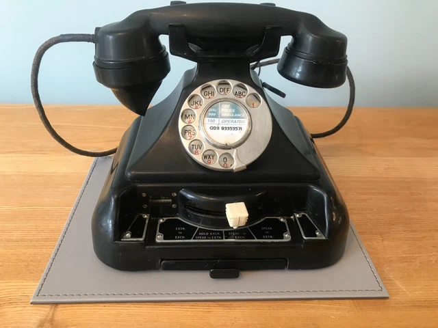 WORKING GPO 248 Bakelite Rotary Dial Telephone mounted on a Type 44 ...